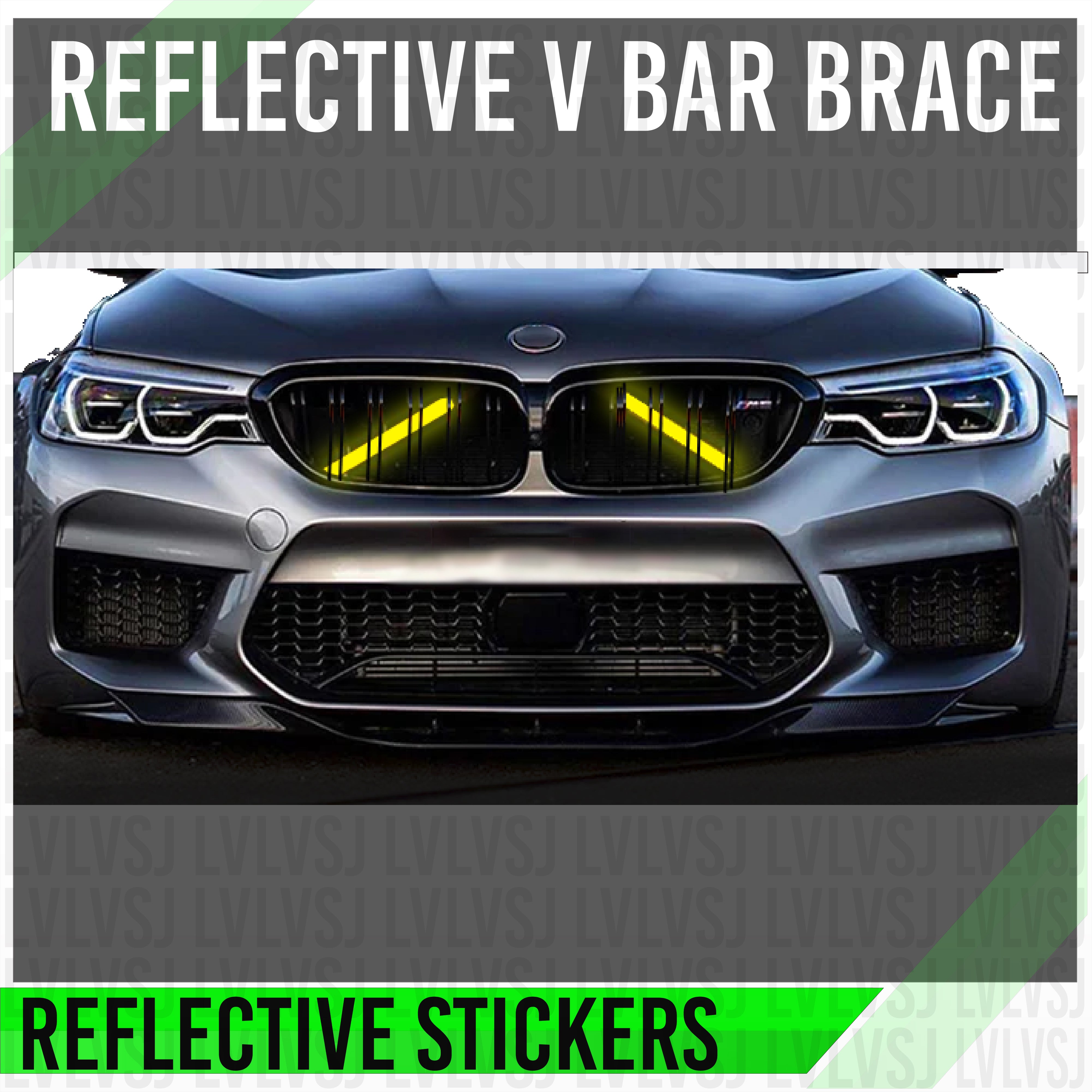 BMW Reflective V-Bar Brace Grille Stickers (Pair) – Universal Kidney G ...